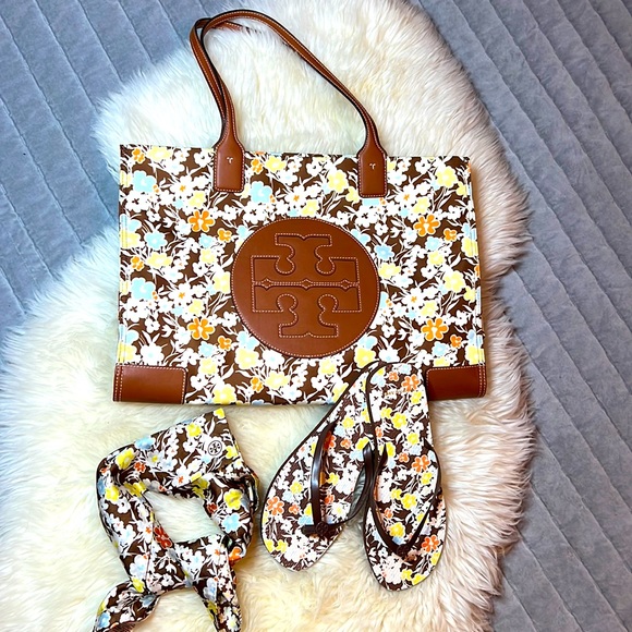 Tory Burch | Accessories | Tory Burch Beach Set Tote Bag Flip Flops And ...